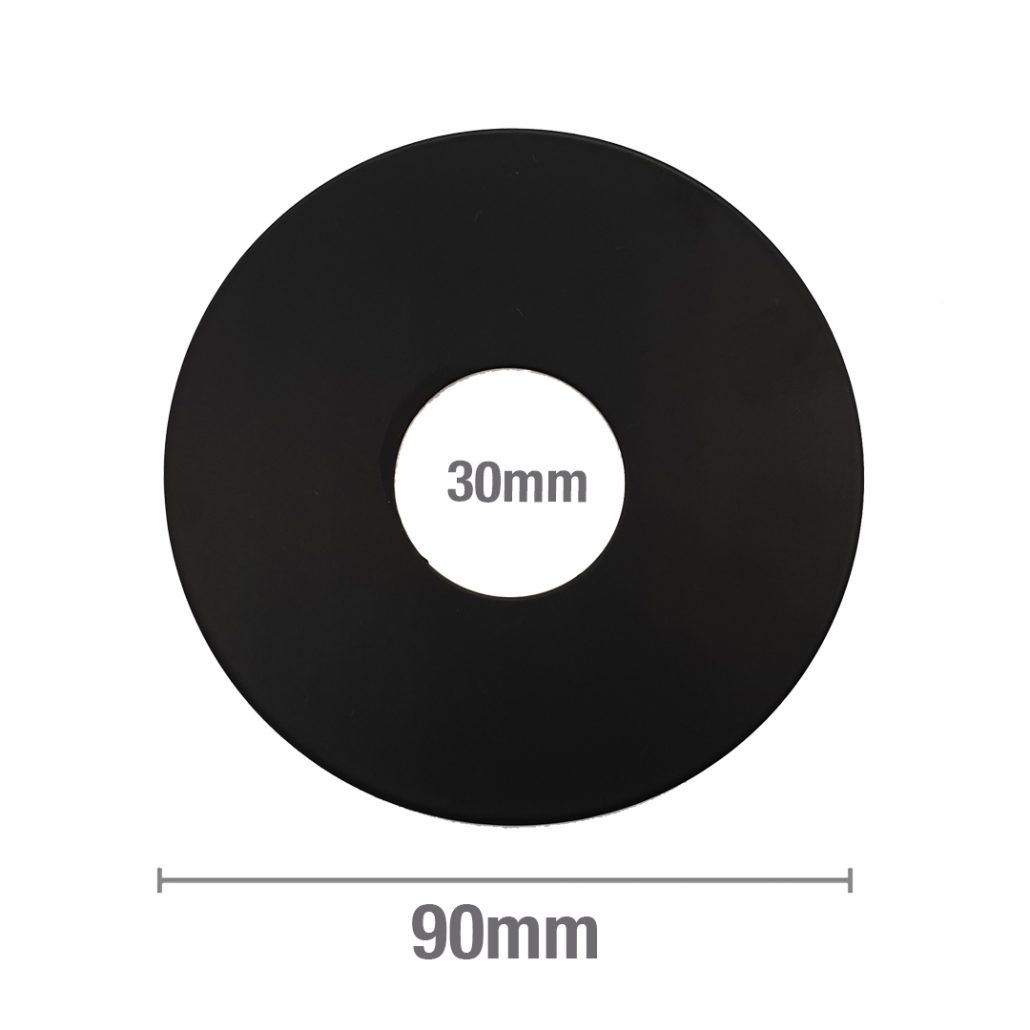 Black Round Tilers Boo Boo Cover Plate 30mm I.D. - Aquarius Distribution