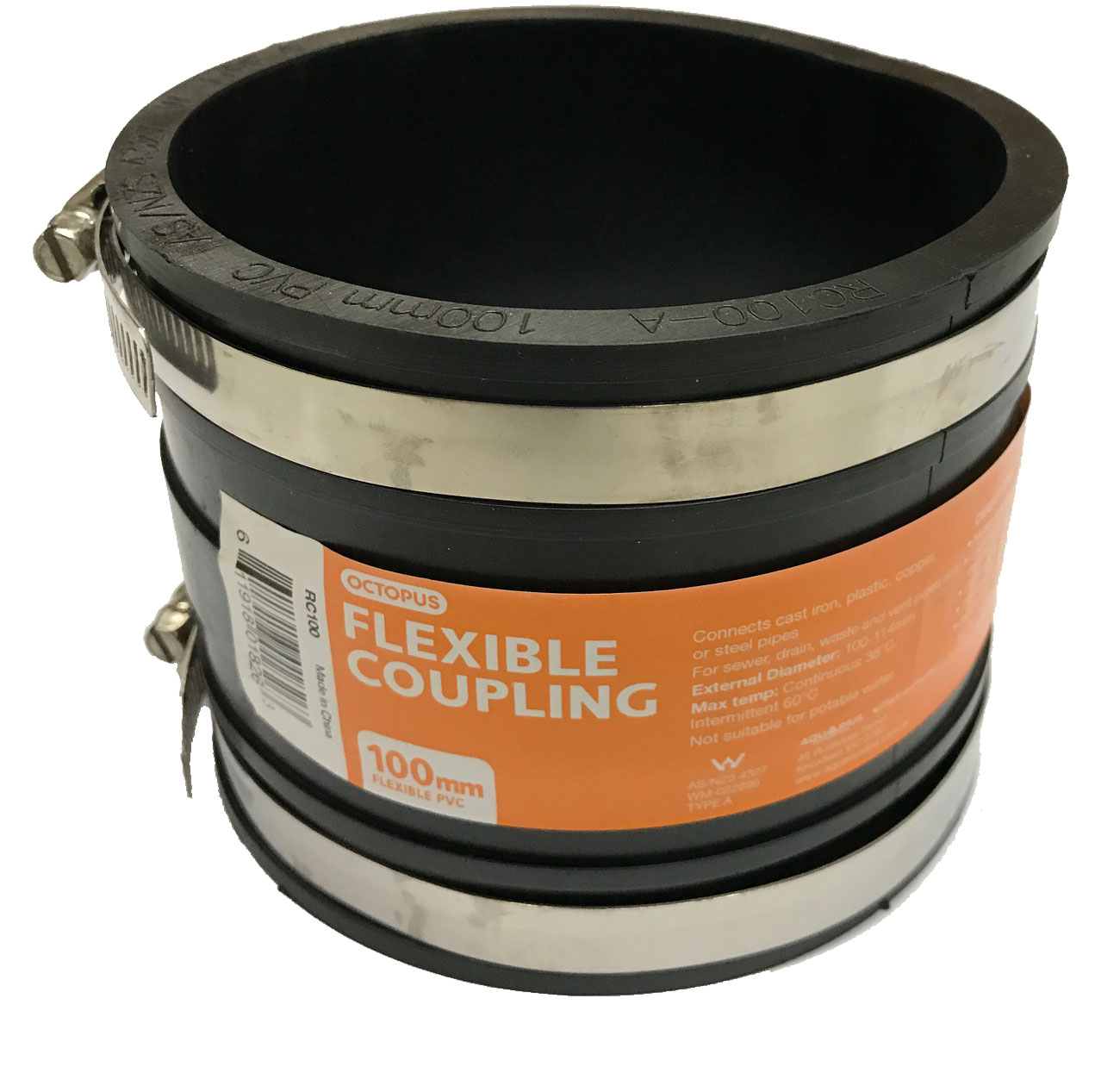 Flexible Coupling 100mm to 100mm PVC - Aquarius Distribution