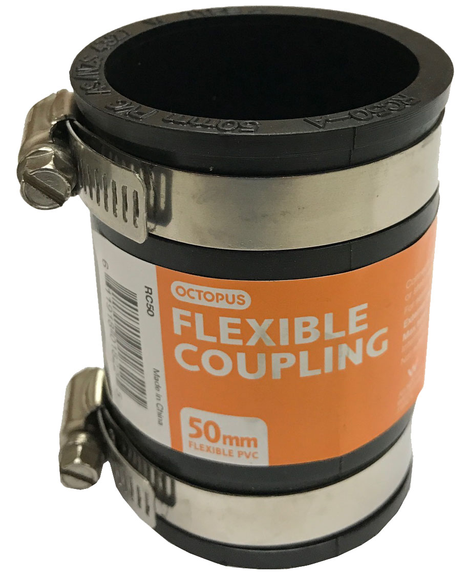 Flexible Coupling 50mm to 50mm PVC - Aquarius Distribution