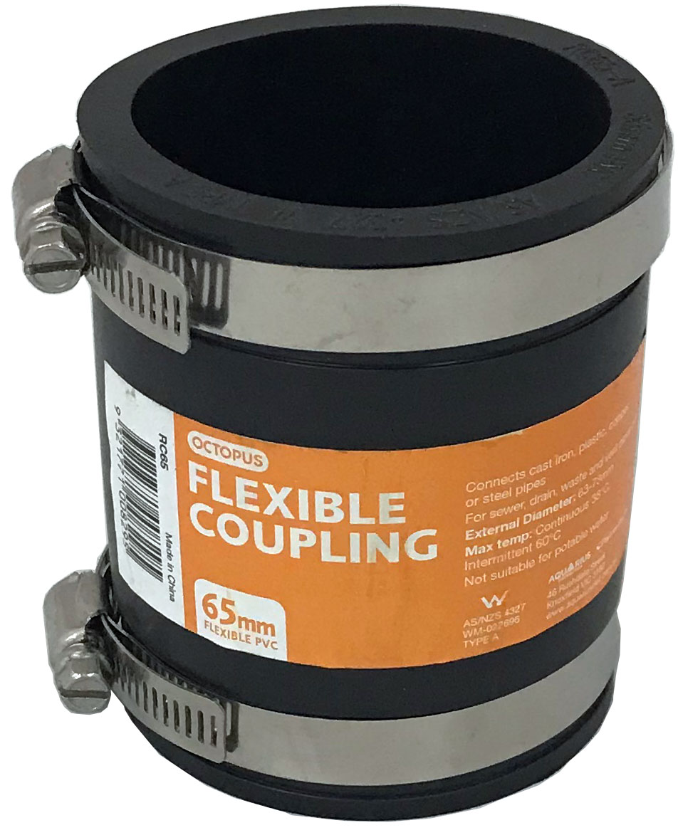 Flexible Coupling 65mm to 65mm PVC - Aquarius Distribution