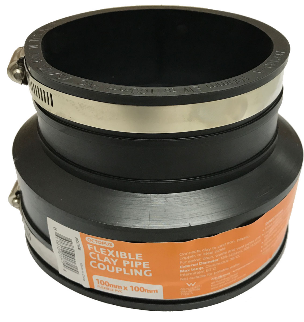 Flexible Coupling 100mm PVC to 100mm Eathernware - Aquarius Distribution